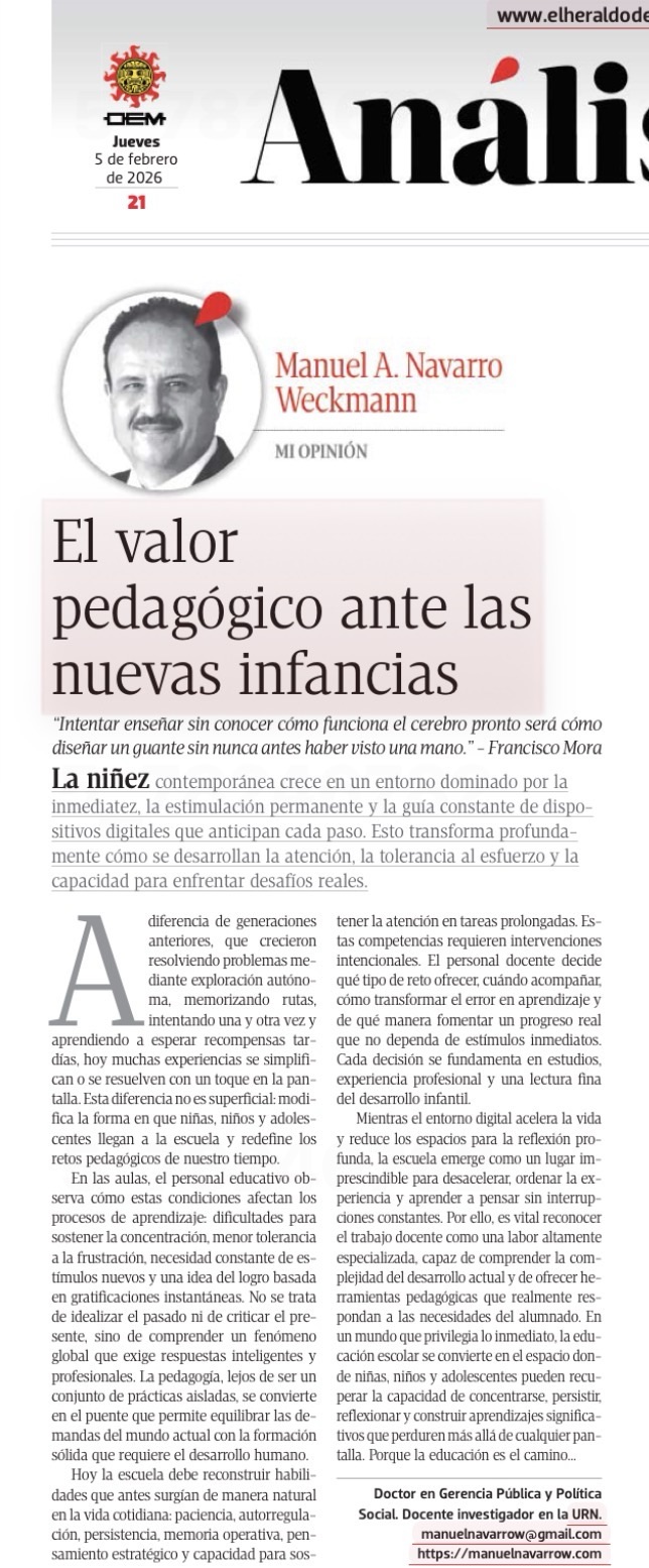 El valor pedagógico ante las nuevas infancias – Mi opinión…